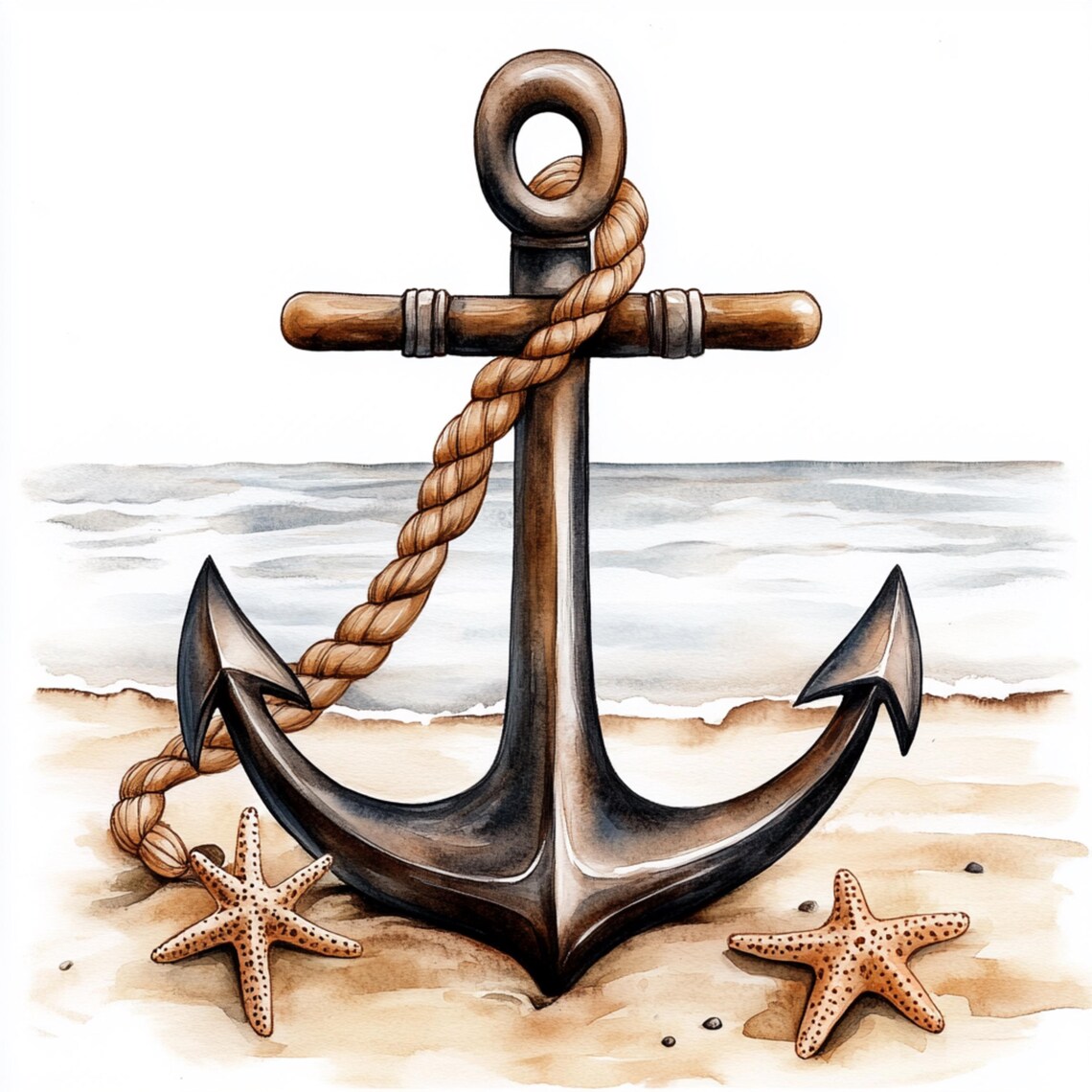 15 PNG Anchor Clipart Nautical Printable Clipart Summer Beach Clipar ...