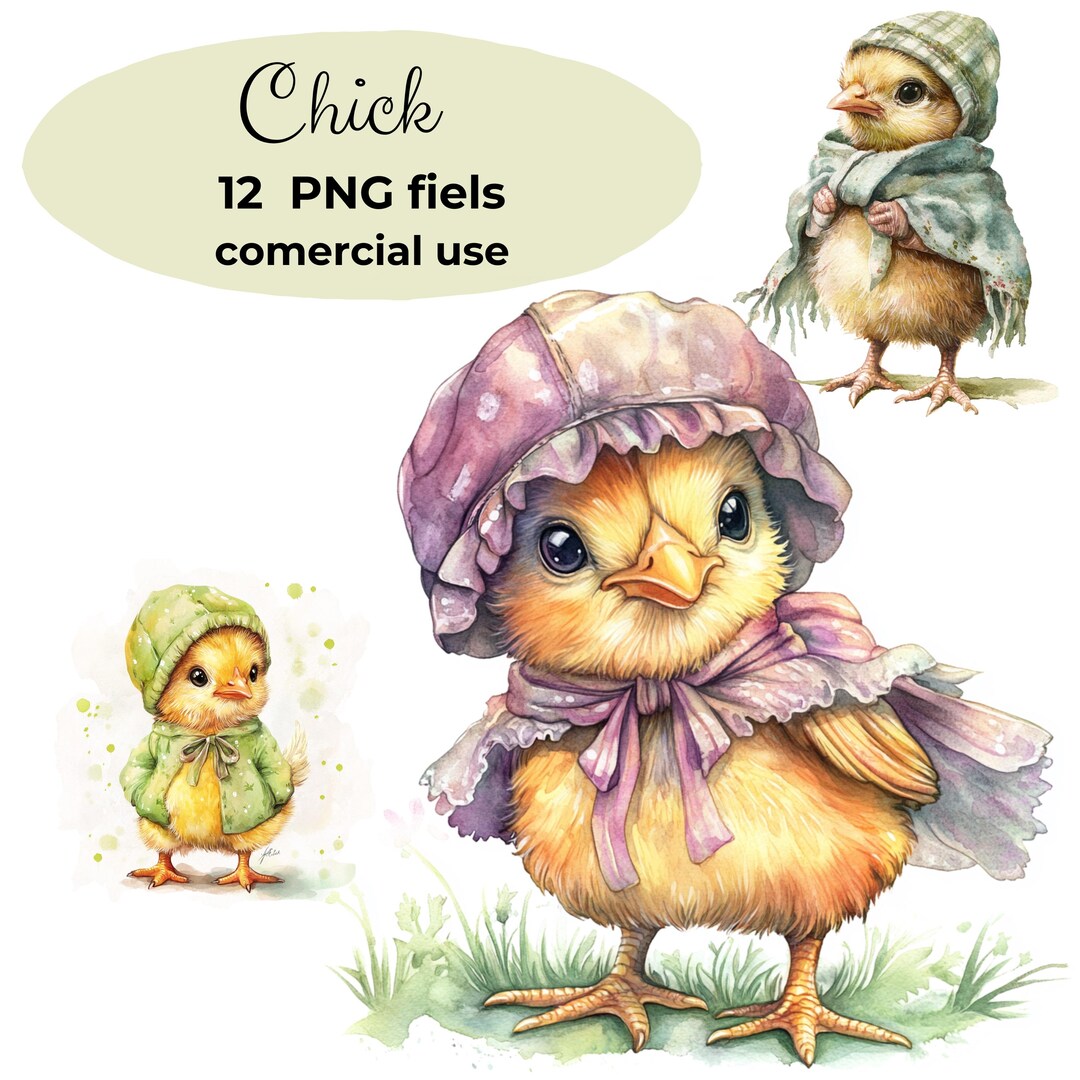 12 Clipart Baby Chick Clipart Bundle Scrapbooking Chick Art Nursery ...