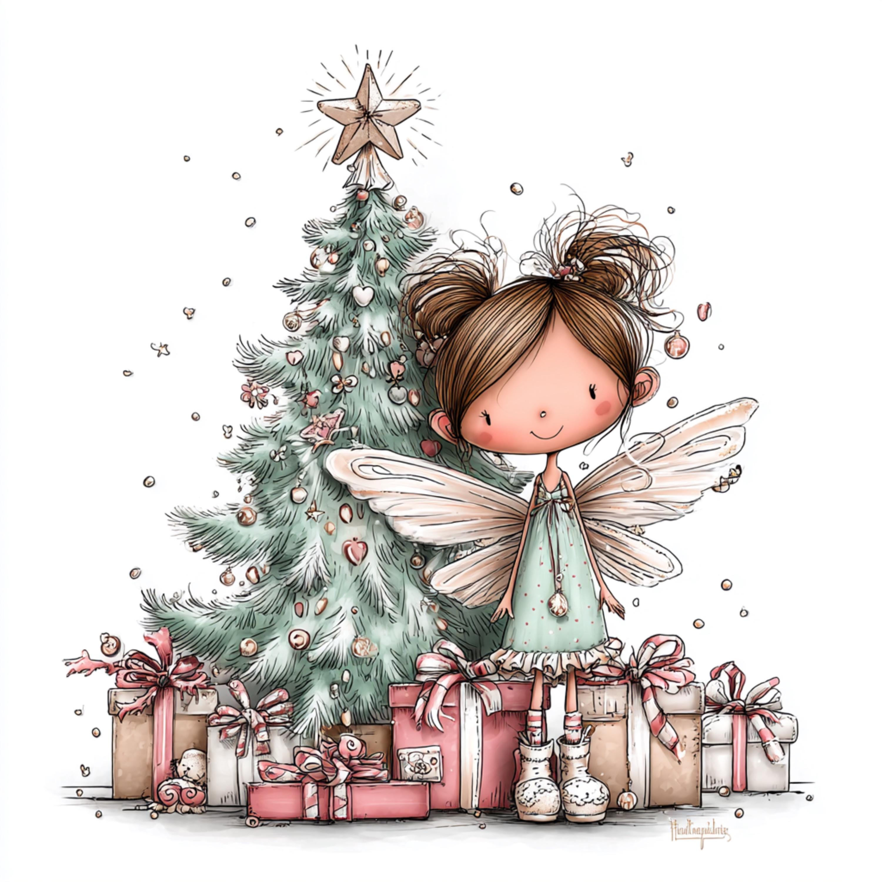 16 PNG Holiday Fairy Clipart Christmas Little Girl Christmas Cartoon ...