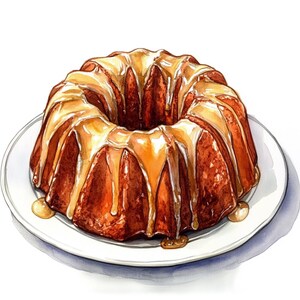 16 PNG Watercolor Bundt Cake Clipart Cake PNG Bakery Graphics ...