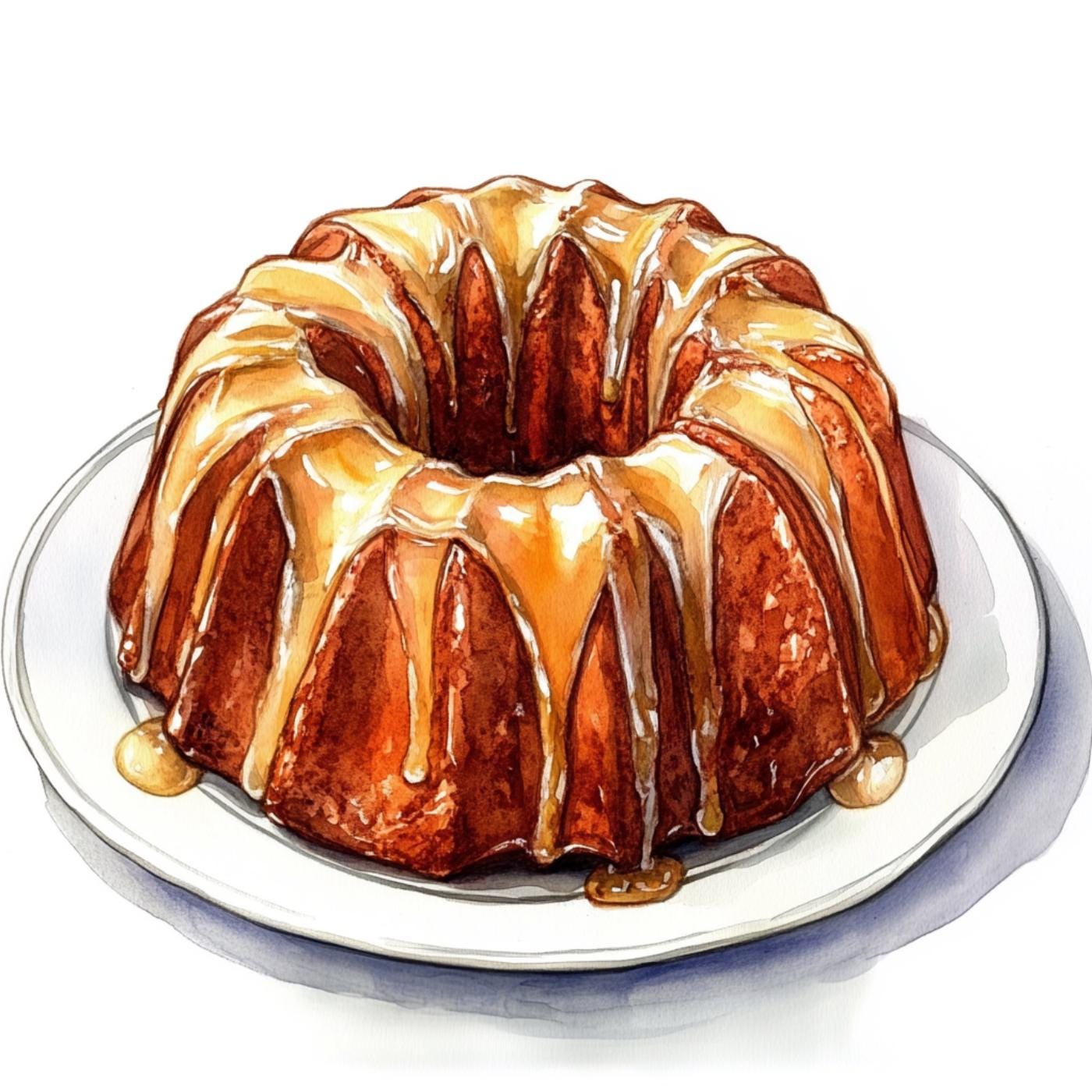 16 PNG Watercolor Bundt Cake Clipart Cake PNG Bakery Graphics ...