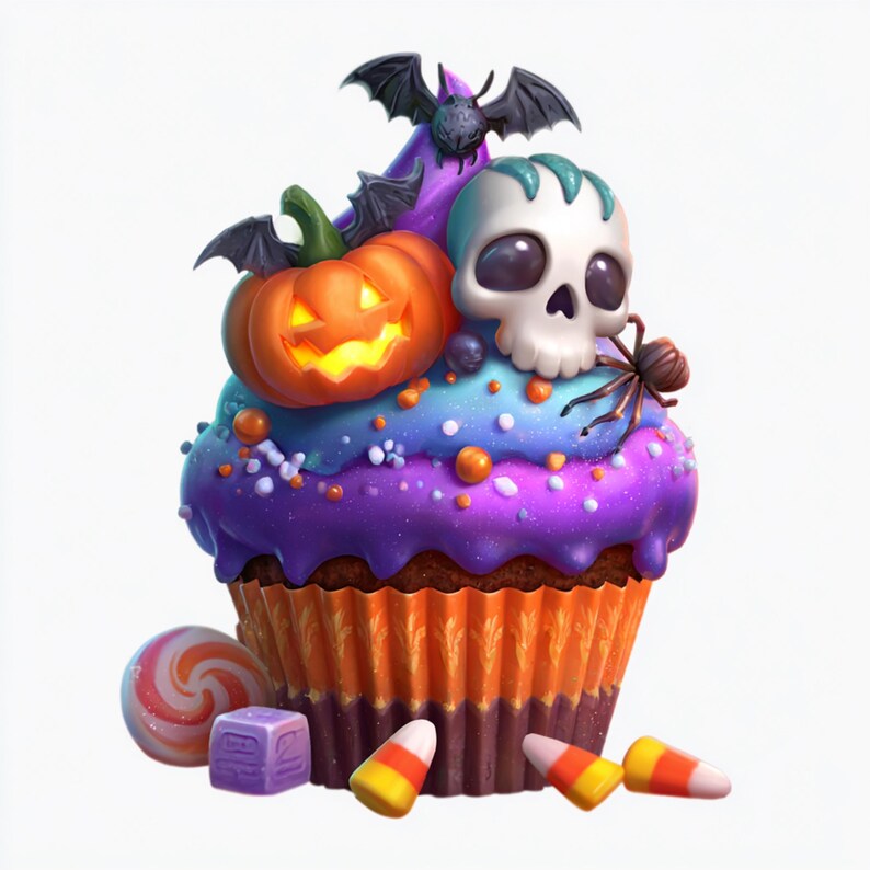 15 PNG Halloween Cupcake Clipart Halloween Treats Clip Art Pumpkin ...