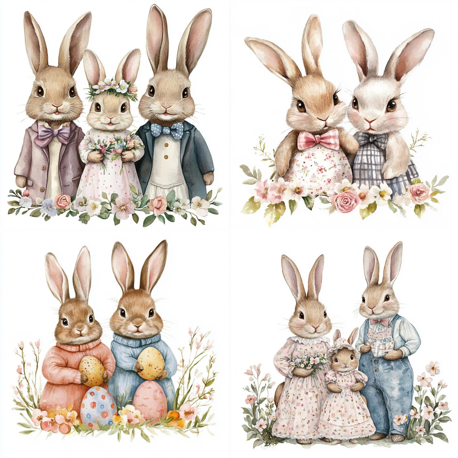 17 Family Rabit Clipart Watercolor Easter Bunny Spring Clipart High ...
