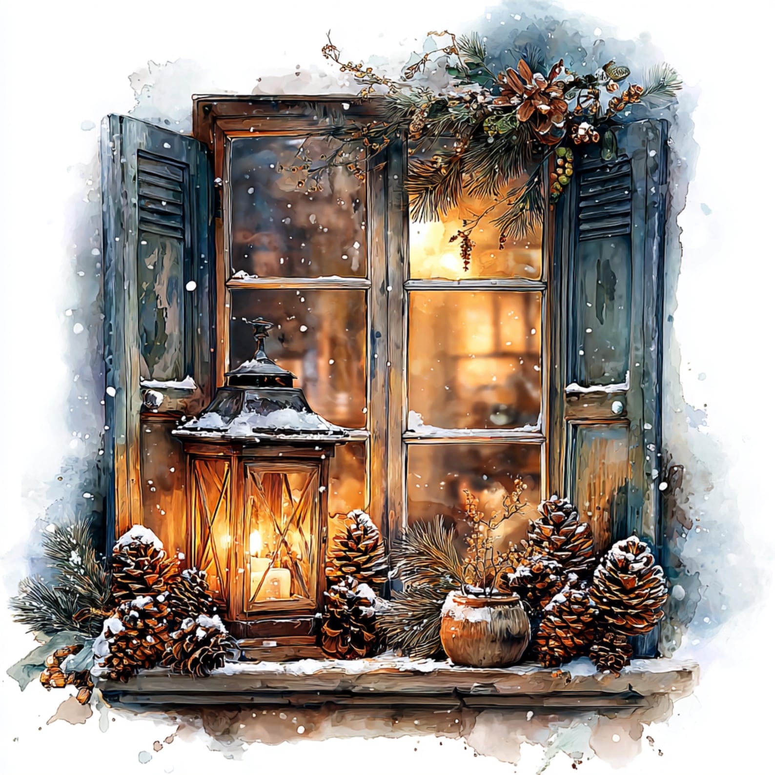 16 PNG Christmas Winter Window Winter Landscape Snowy Landscape Winter ...