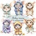20 PNG Baby Mouse Watercolor Clipart Printable Little Mouse Cute Mouse ...