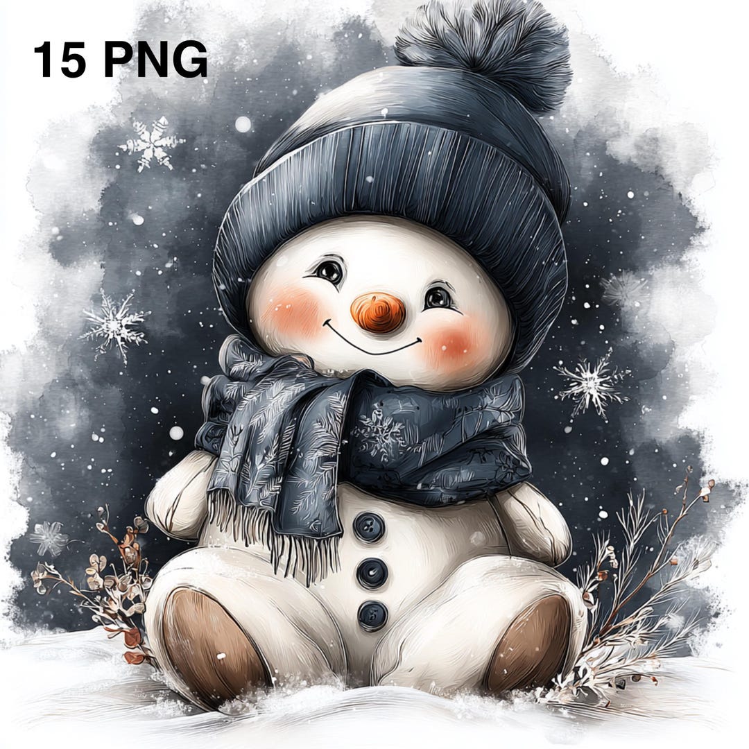 15 PNG Cute Christmas Snowman Festive Snowman Winter Snowmen Printable ...