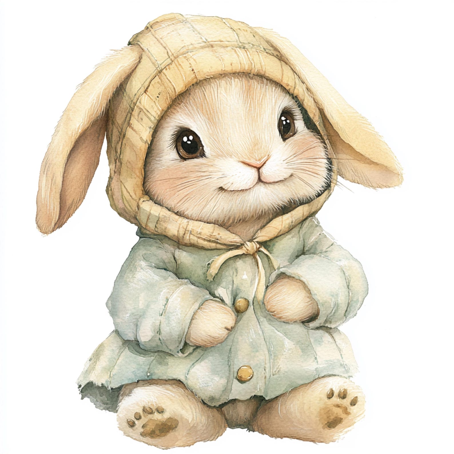 20 PNG Watercolor Baby Banny Clipart Cute Babby Animal Clipart Baby ...