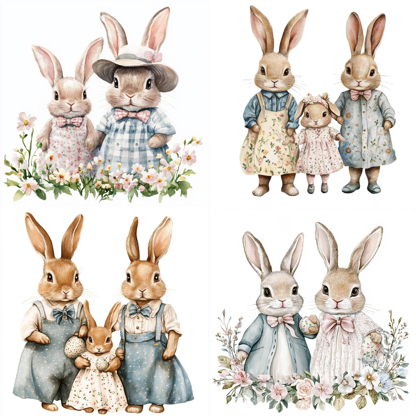 17 Family Rabit Clipart Watercolor Easter Bunny Spring Clipart High ...