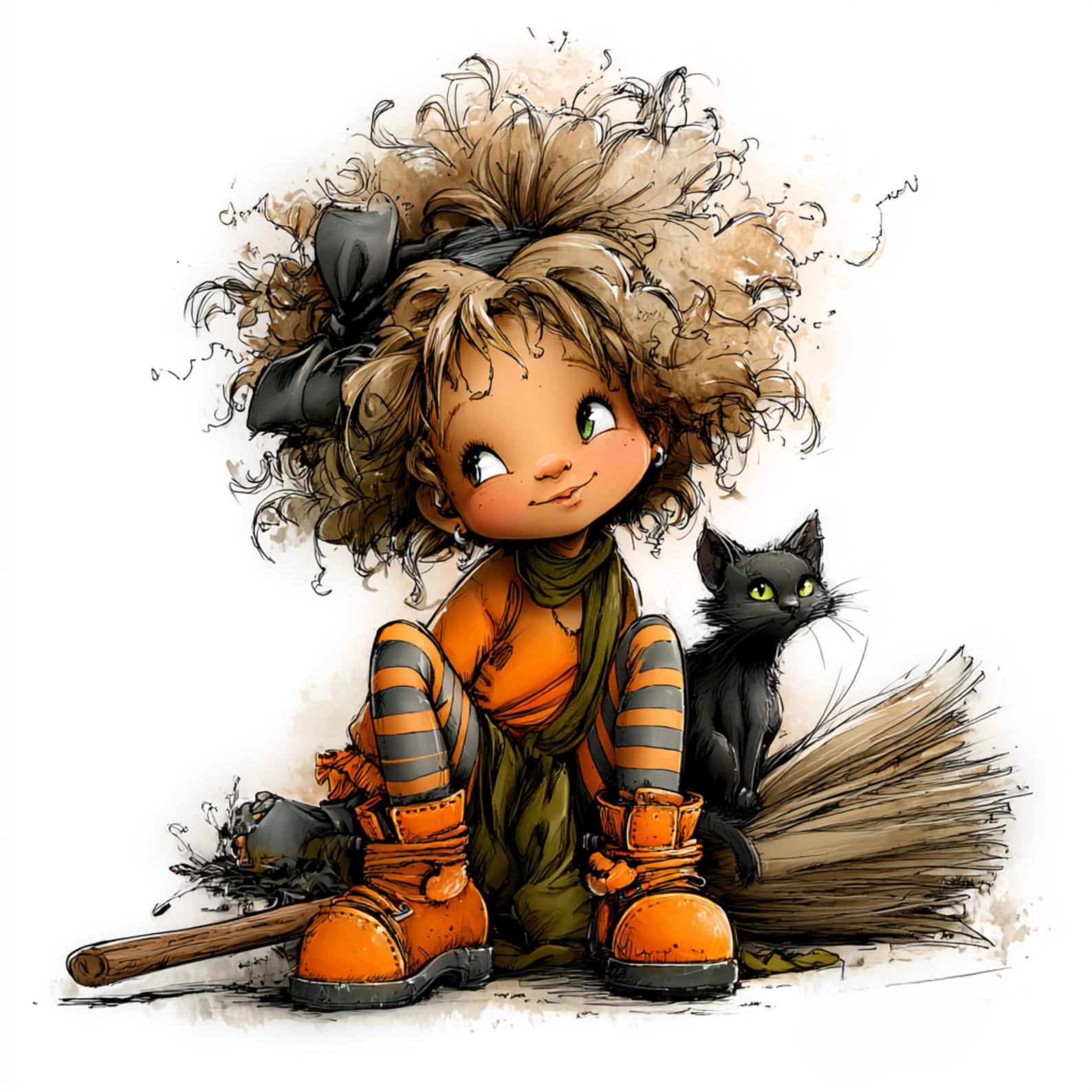 20 PNG Halloween Girl Clipart Cute Fall Cute Witch Gir Funny Fall Girl ...