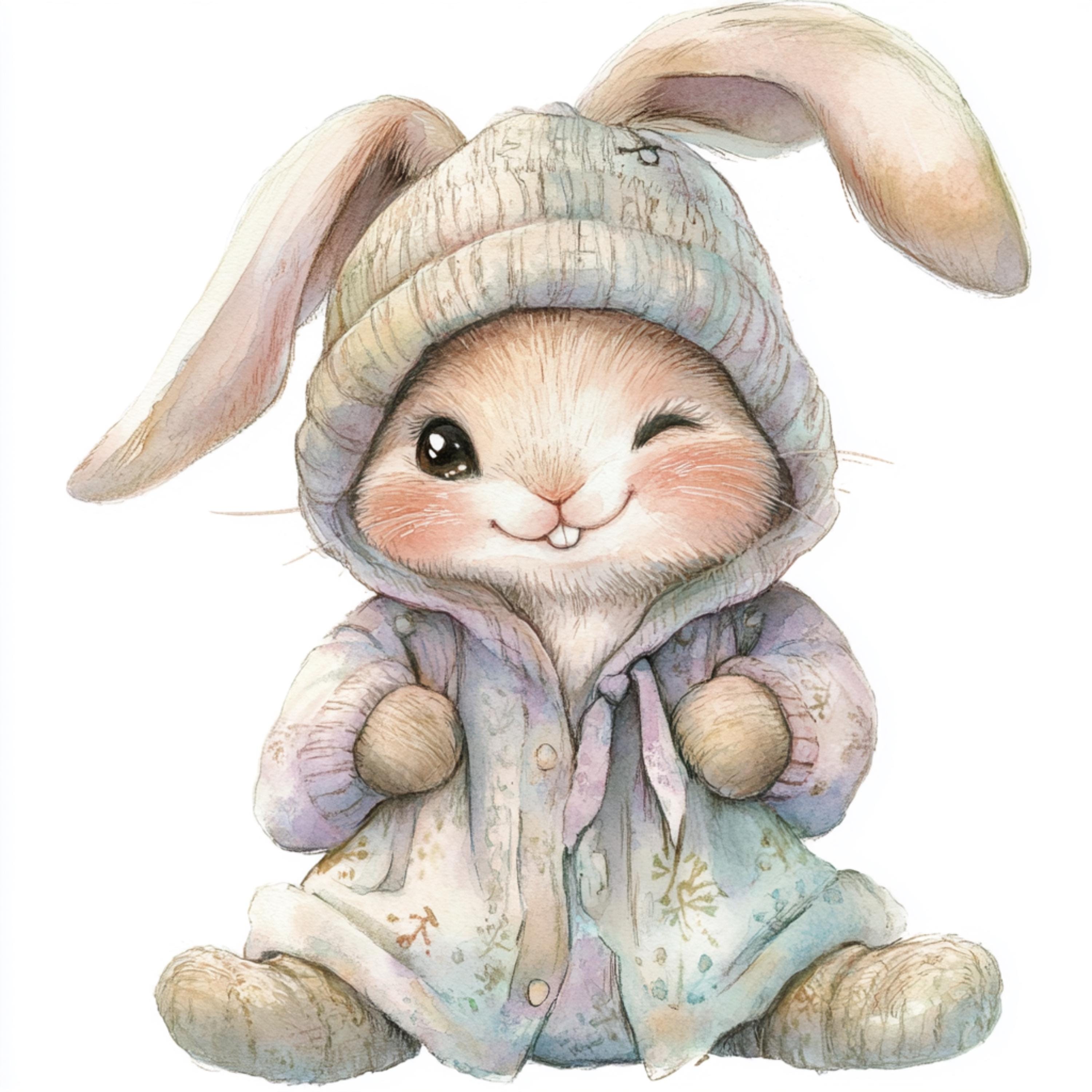 20 PNG Watercolor Baby Banny Clipart Cute Babby Animal Clipart Baby ...