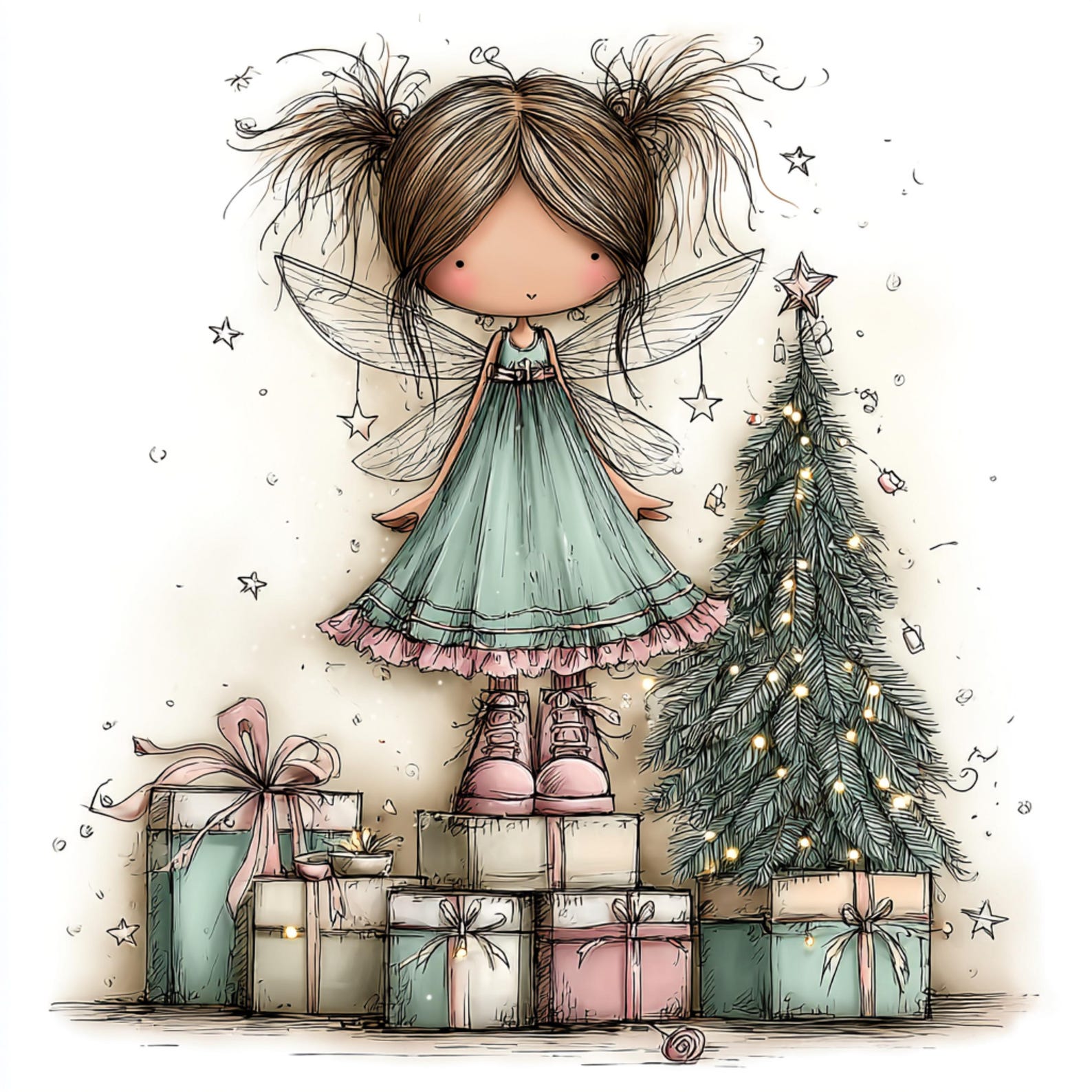 16 PNG Holiday Fairy Clipart Christmas Little Girl Christmas Cartoon ...