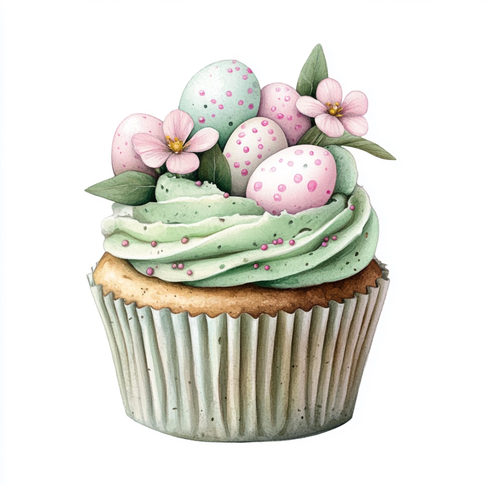 18 PNG Easter Cupcake Clipart Bundle Easter Illustration Easter Egg ...