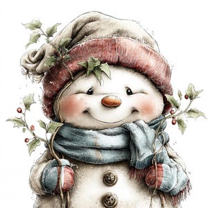 18 PNG Cute Christmas Snowman Festive Snowman Winter Snowmen Printable ...