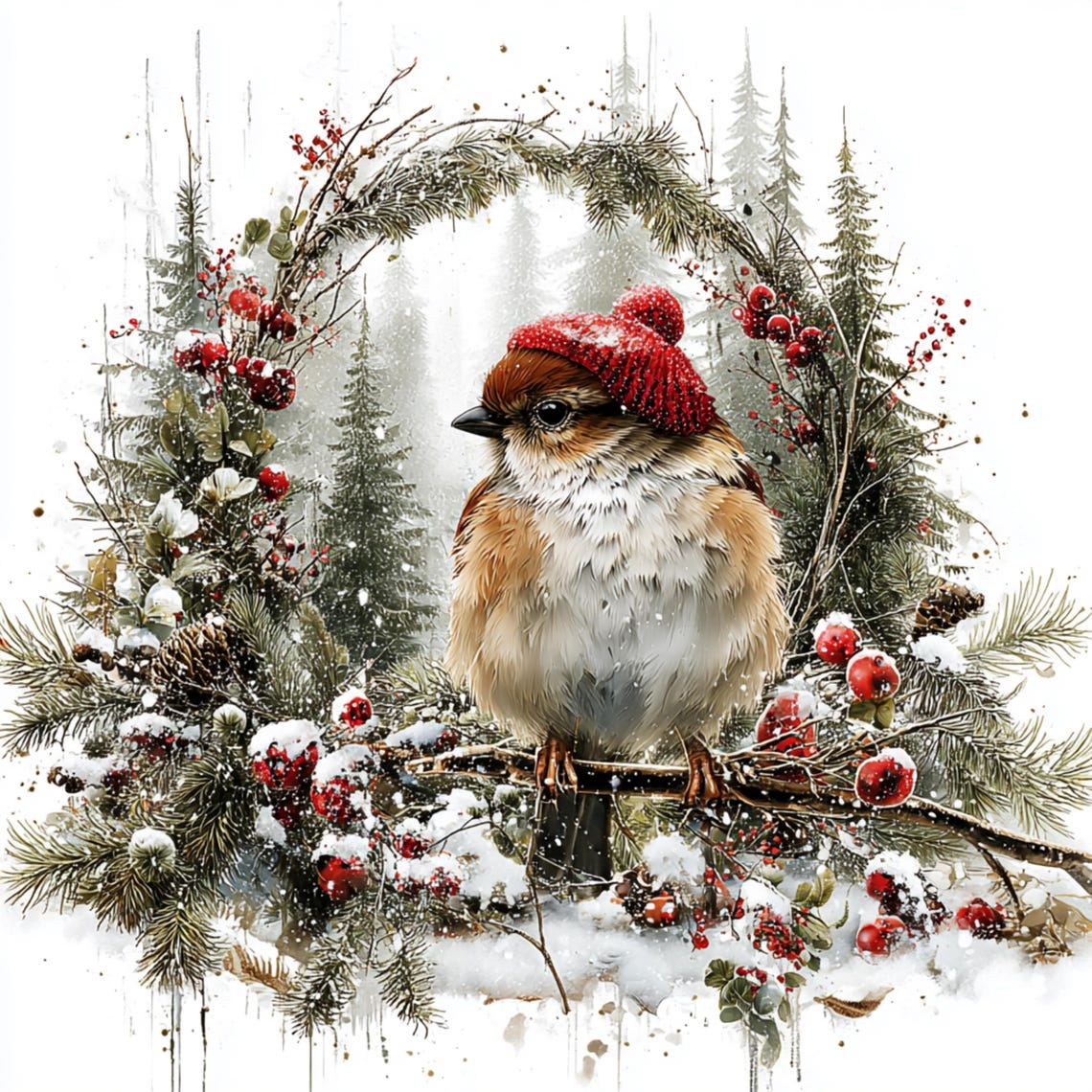 15 PNG Winter Robin Christmas Clipart Winter Bird Holiday Decorations ...