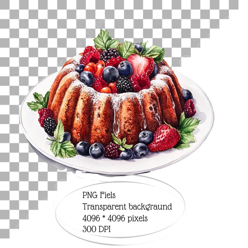 16 PNG Watercolor Bundt Cake Clipart Cake PNG Bakery Graphics ...