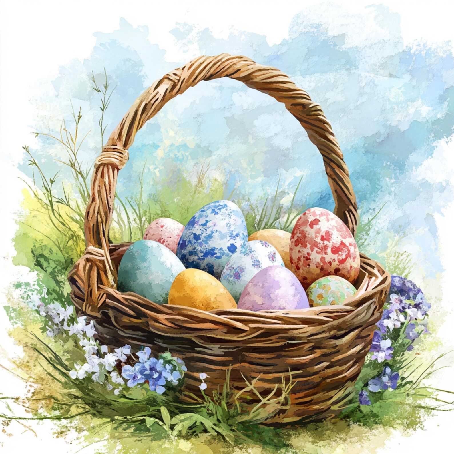 14 PNG Basket of Easter Eggs Easter Clipart Easter Clipart Bundle ...