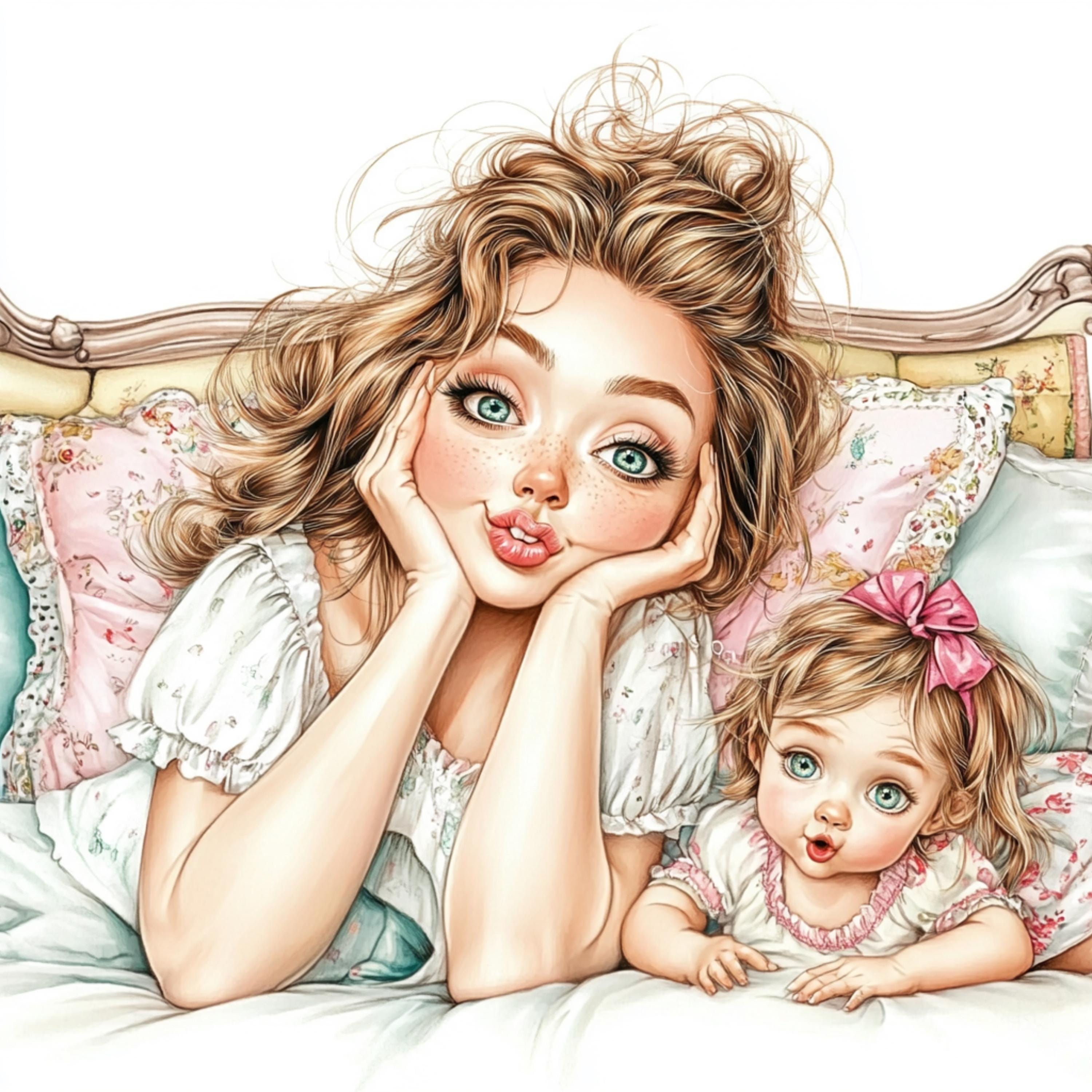 15 PNG Watercolor Mother's Day Clipart Mom and Baby Mother Clipart Card ...