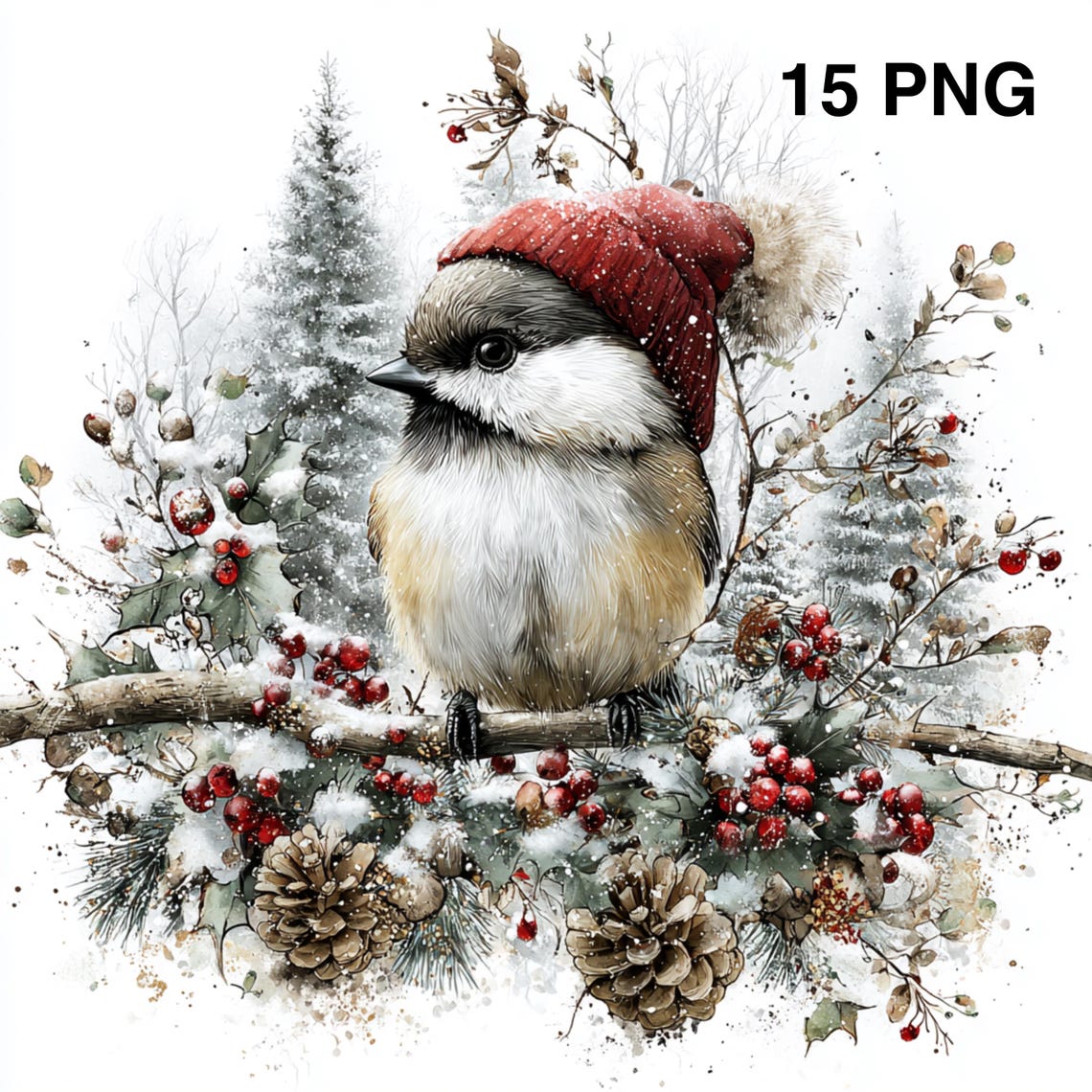 15 PNG Winter Robin Christmas Clipart Winter Bird Holiday Decorations ...