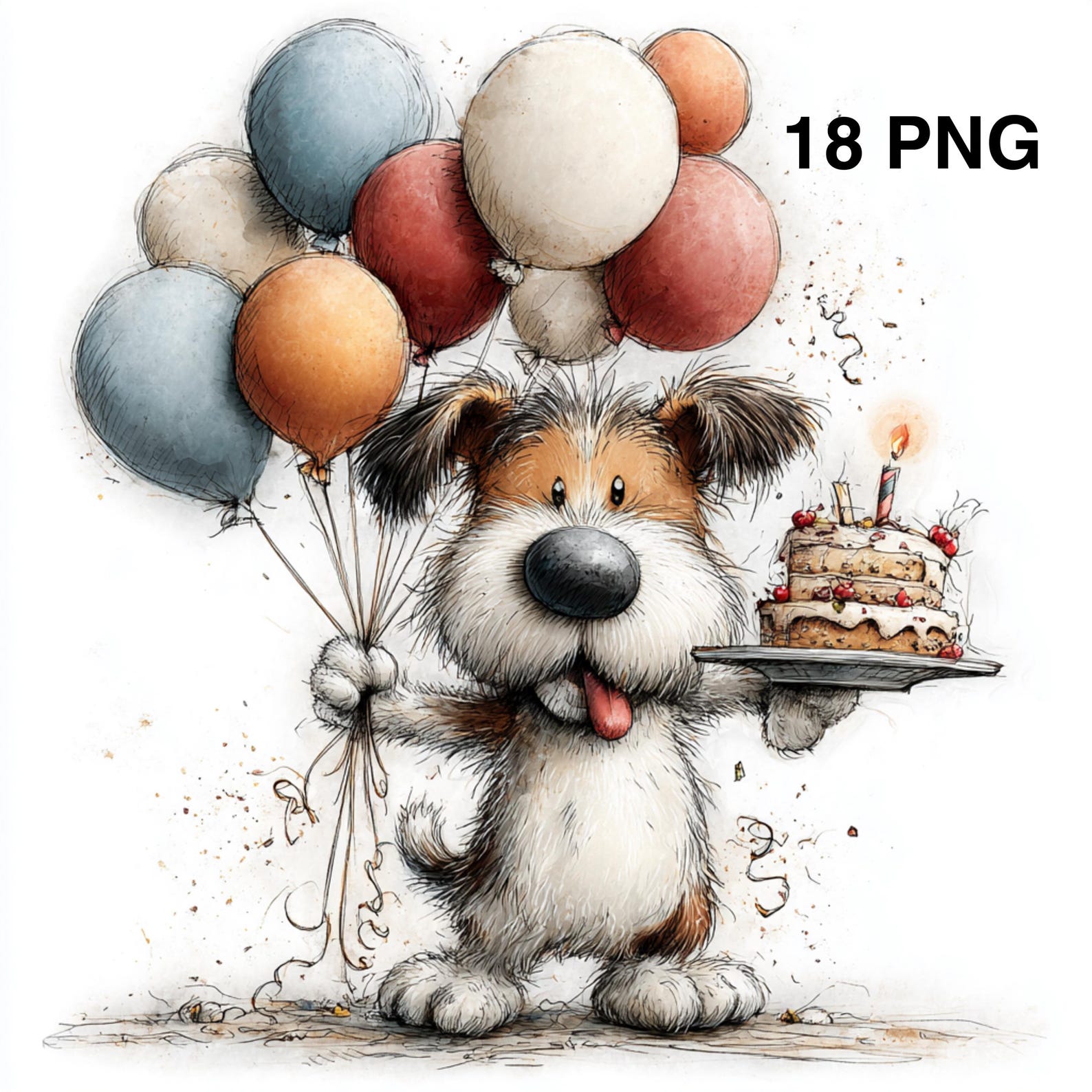 18 PNG Dog Birthday Clipart Cartoon Puppy Art Birthday Party Clipart ...
