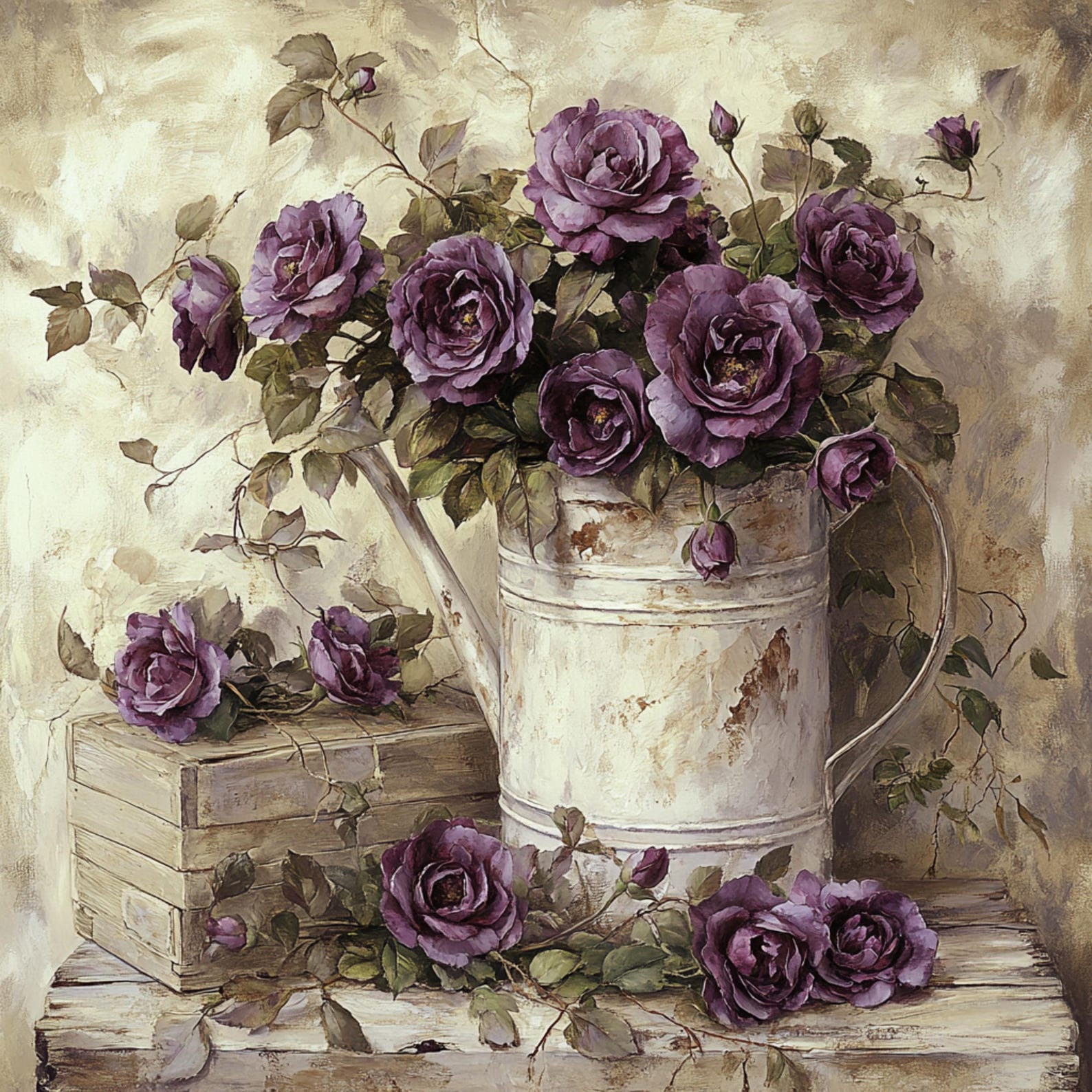 14 PNG Shaby Chic Water Can Clipart With Purple Rose Printable ...