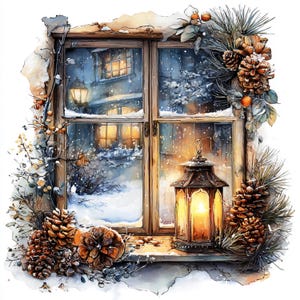 16 PNG Christmas Winter Window Winter Landscape Snowy Landscape Winter ...