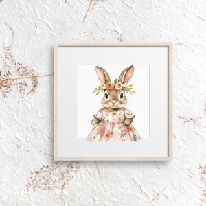 16 Easter Bunny Girl in Dress Clipart Watercolor Bunny Png-baby Girl ...