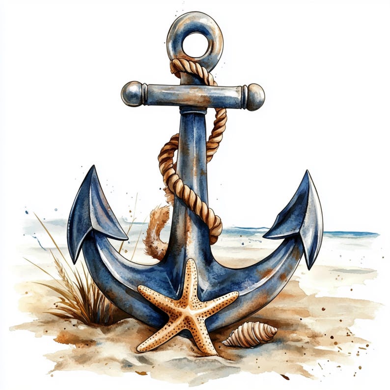 15 PNG Anchor Clipart Nautical Printable Clipart Summer Beach Clipar ...