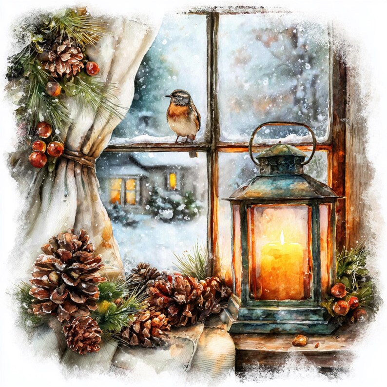 16 PNG Christmas Winter Window Winter Landscape Snowy Landscape Winter ...