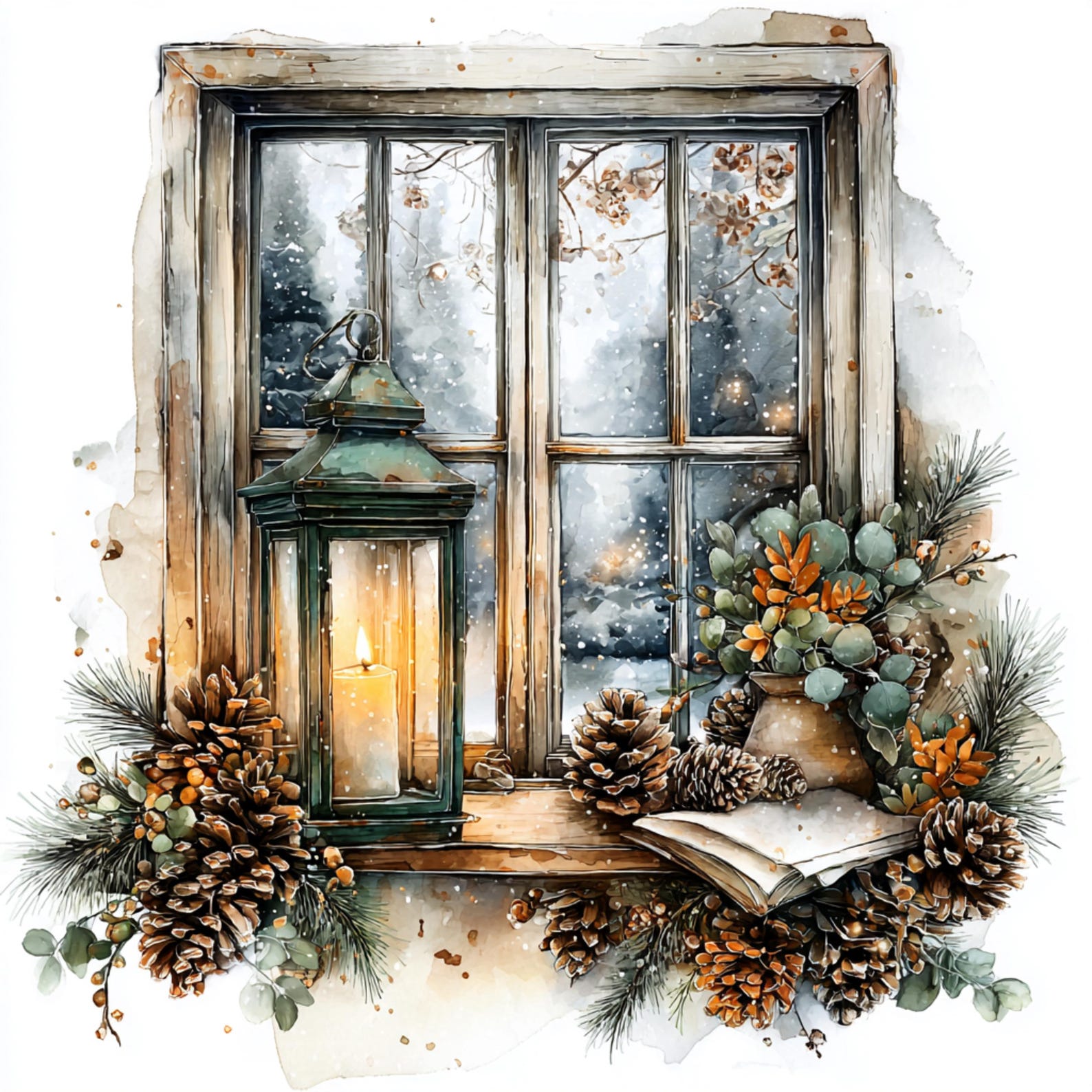 16 PNG Christmas Winter Window Winter Landscape Snowy Landscape Winter ...