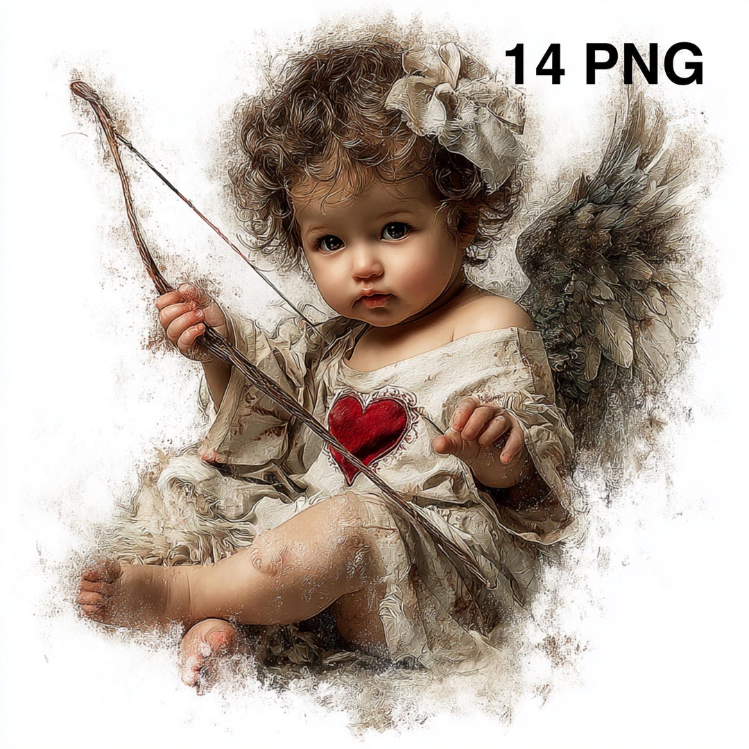 14 PNG Watercolor Cupid Valentine Clipart Love Angel Valentine's Day ...