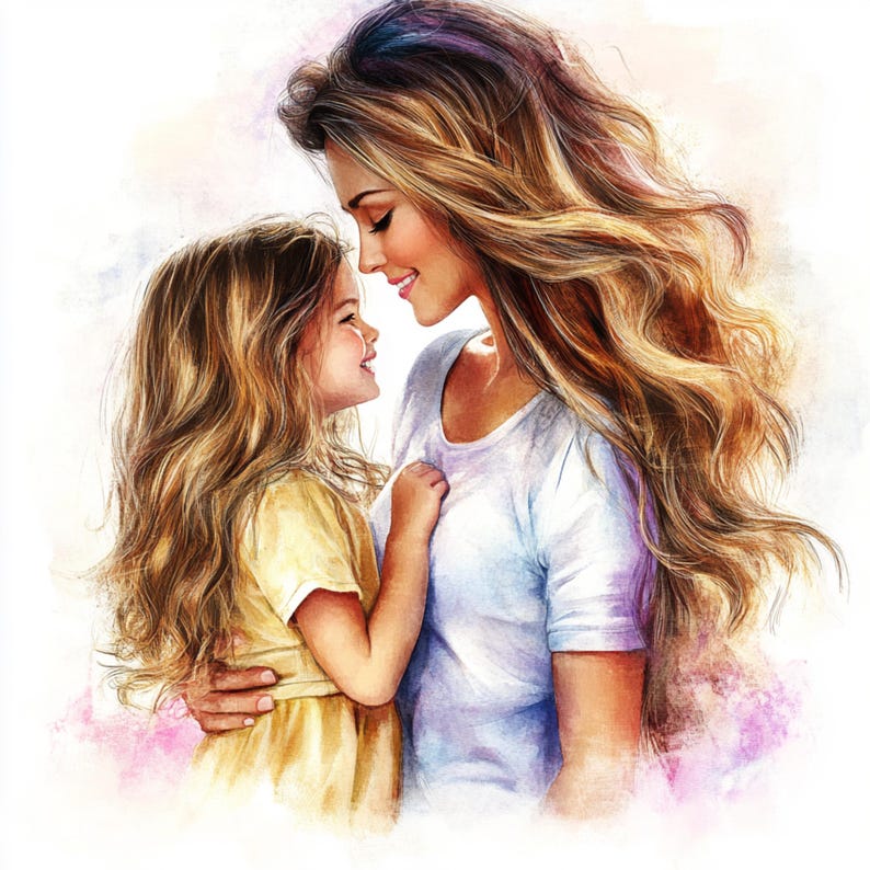 14 PNG Watercolor Mother's Day Clipart Mom and Baby Clipart Mother ...