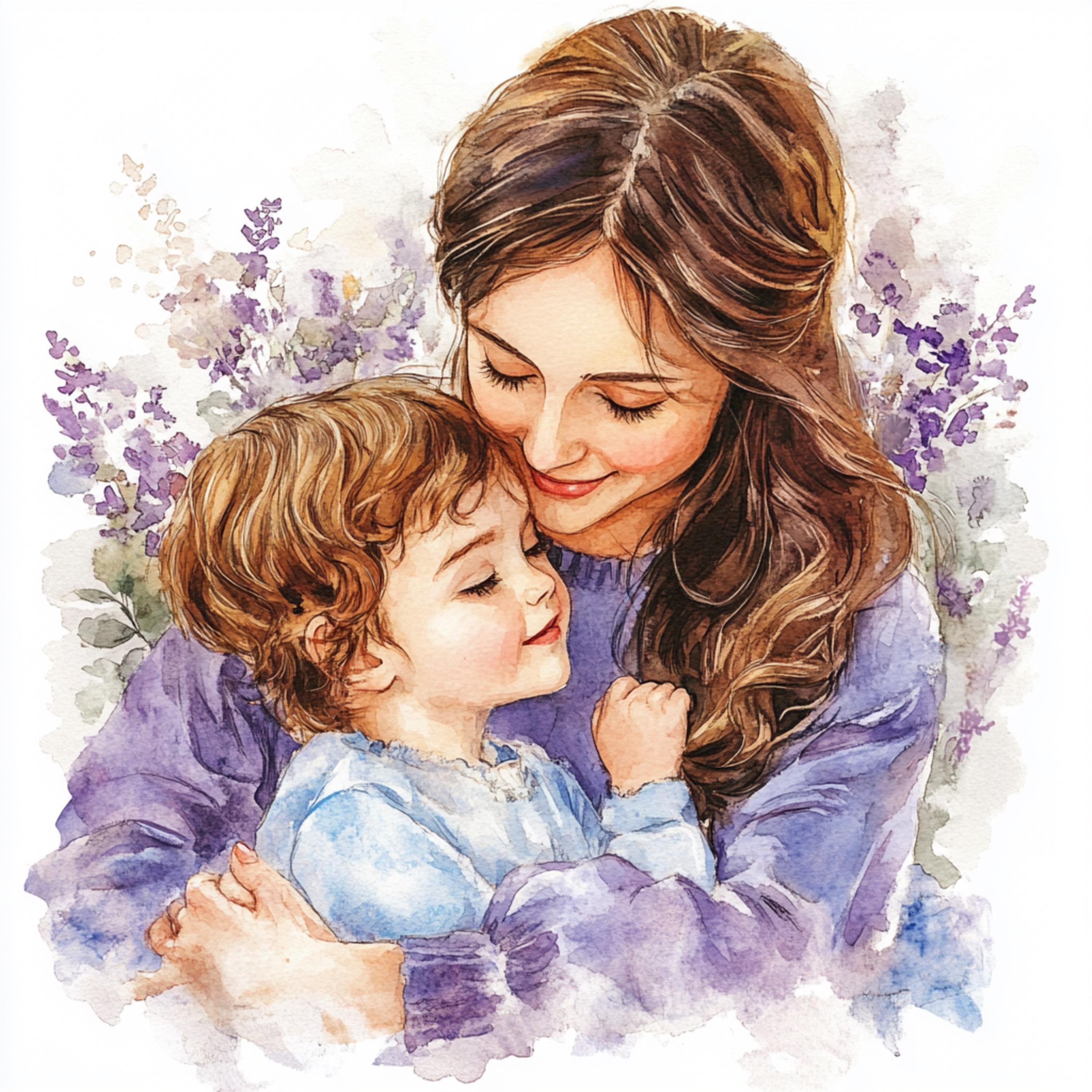 23 PNG Watercolor Mother's Day Clipart Mom and Baby Clipart Mother ...