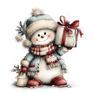 18 PNG Cute Christmas Snowman Festive Snowman Winter Snowmen Printable ...