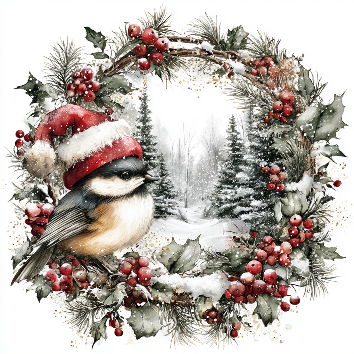 15 PNG Winter Robin Christmas Clipart Winter Bird Holiday Decorations ...