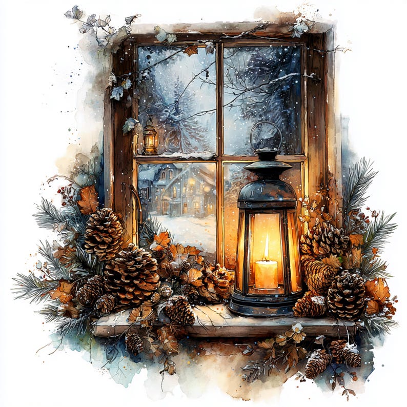 16 PNG Christmas Winter Window Winter Landscape Snowy Landscape Winter ...