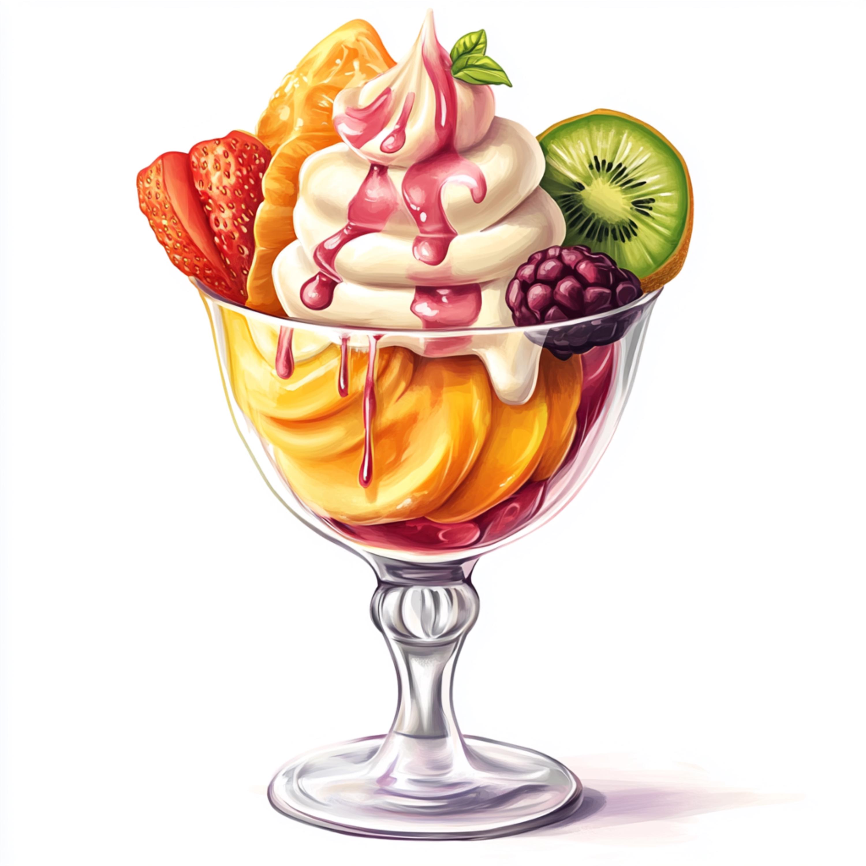 20 PNG Ice Cream Watercolor Clipart Summer Food Sweet Dessert Summer ...