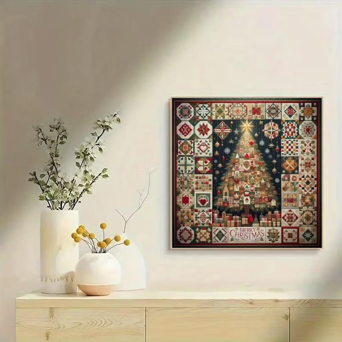 Christmas Tree Diamond Art: 5D Beaded Painting (35cm X 35cm Unframed ...