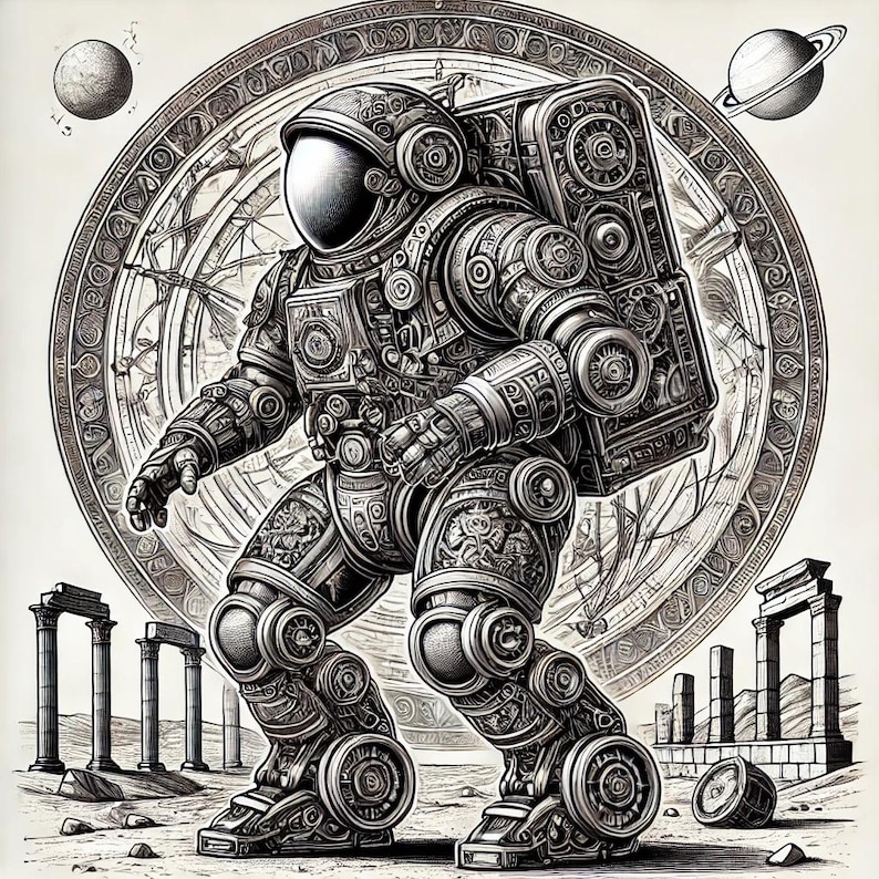 Sci-fi Steampunk Coloring Pages – Digital Download, Printable Art ...