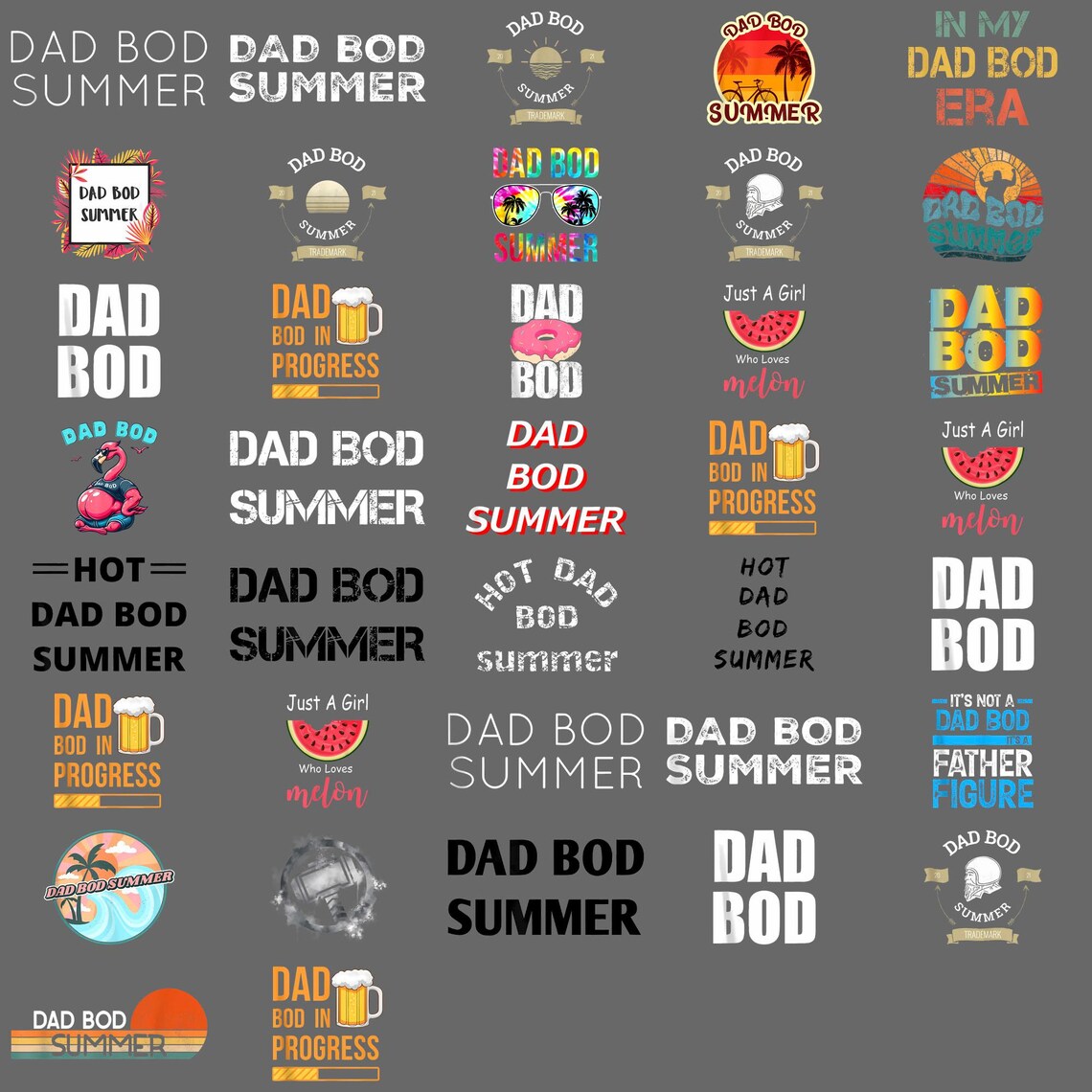Dad Bod Summer PNG, Funny Father's Day Meme, Beach Body Humor Clipart ...