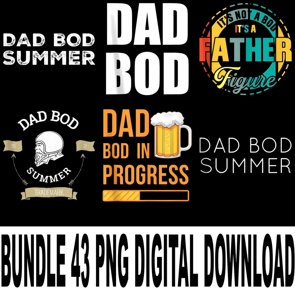 Dad Bod Summer PNG, Funny Father's Day Meme, Beach Body Humor Clipart ...