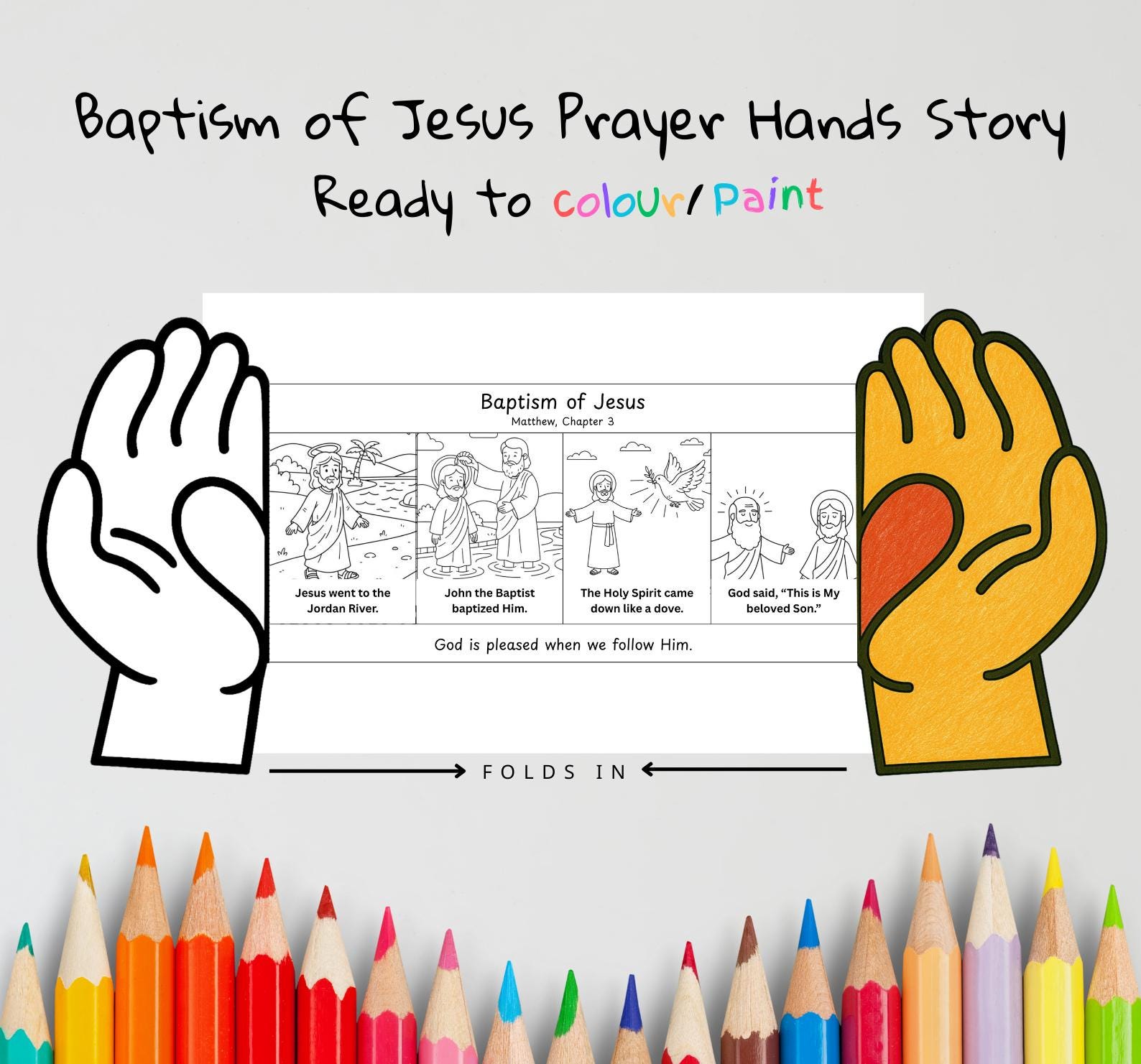 Baptism of Jesus Sunday School Craft Bundle (7 Activities) | Matthew 3 ...