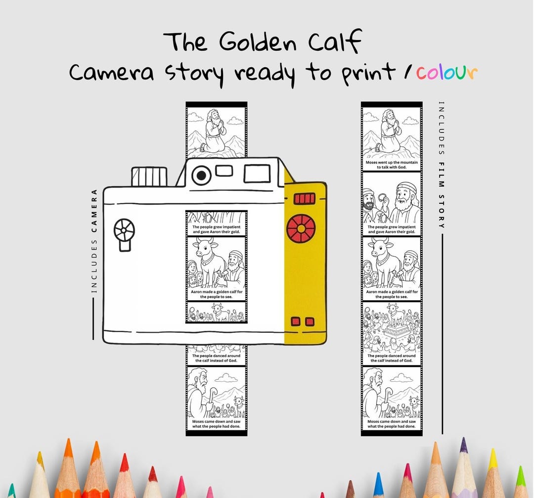 Golden Calf Bible Camera Film Craft | Kids Bible Story Activity ...
