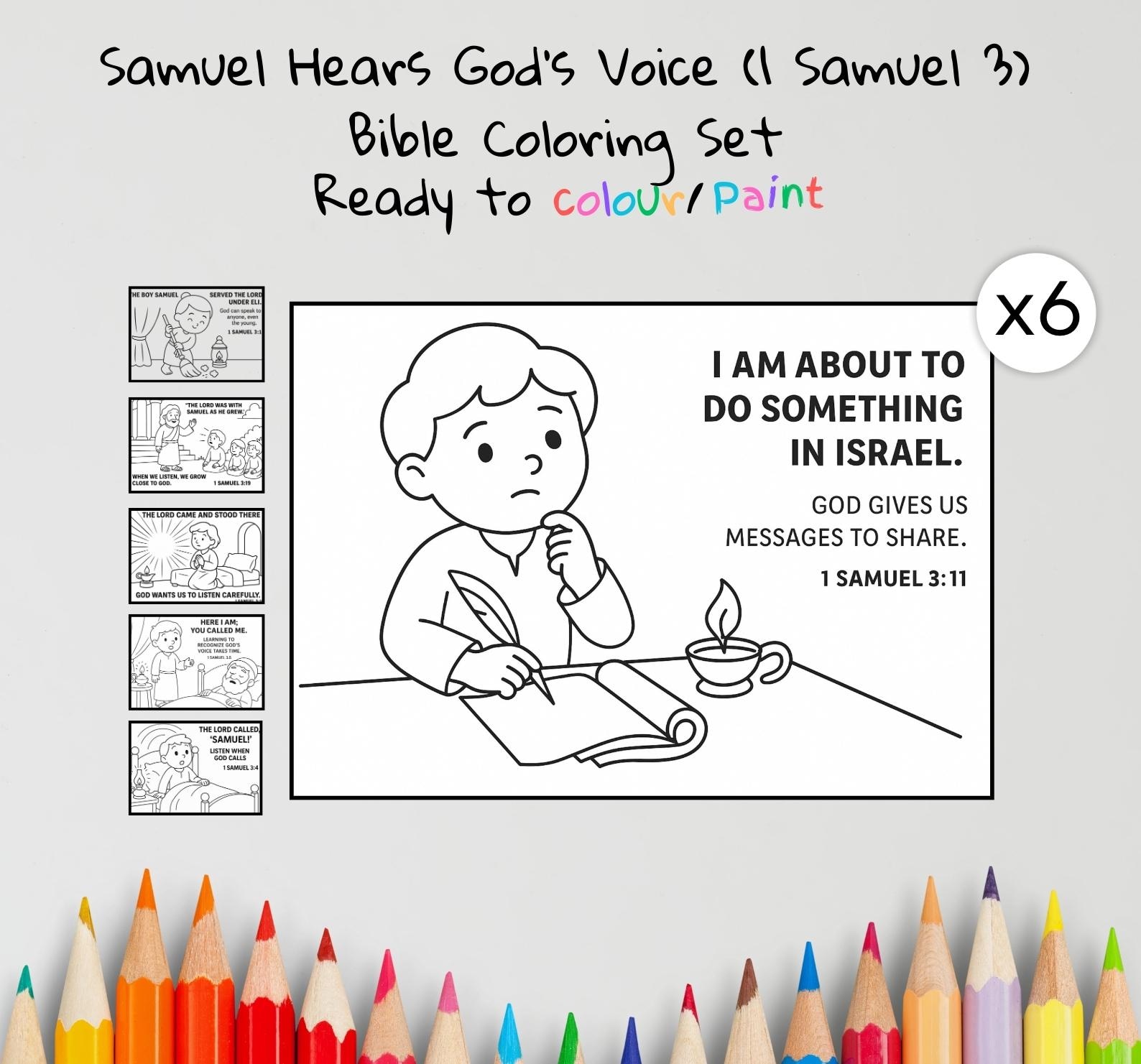Samuel Hears God Coloring Pages Craft | Kids Bible Craft | 1 Samuel 3 ...