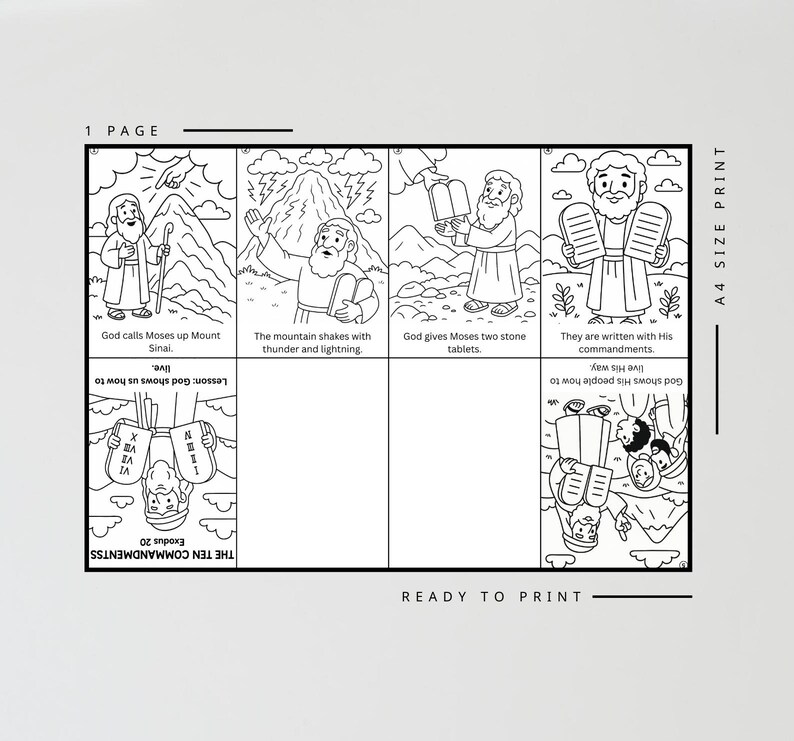 The Ten Commandments Bible Craft | Kids Sunday School Activity | Bible ...