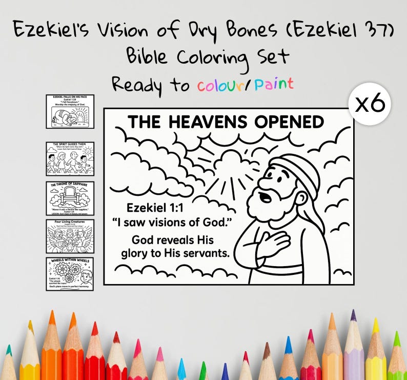 Dry Bones Coloring Pages Craft | Kids Bible Craft | Ezekiel 37 ...
