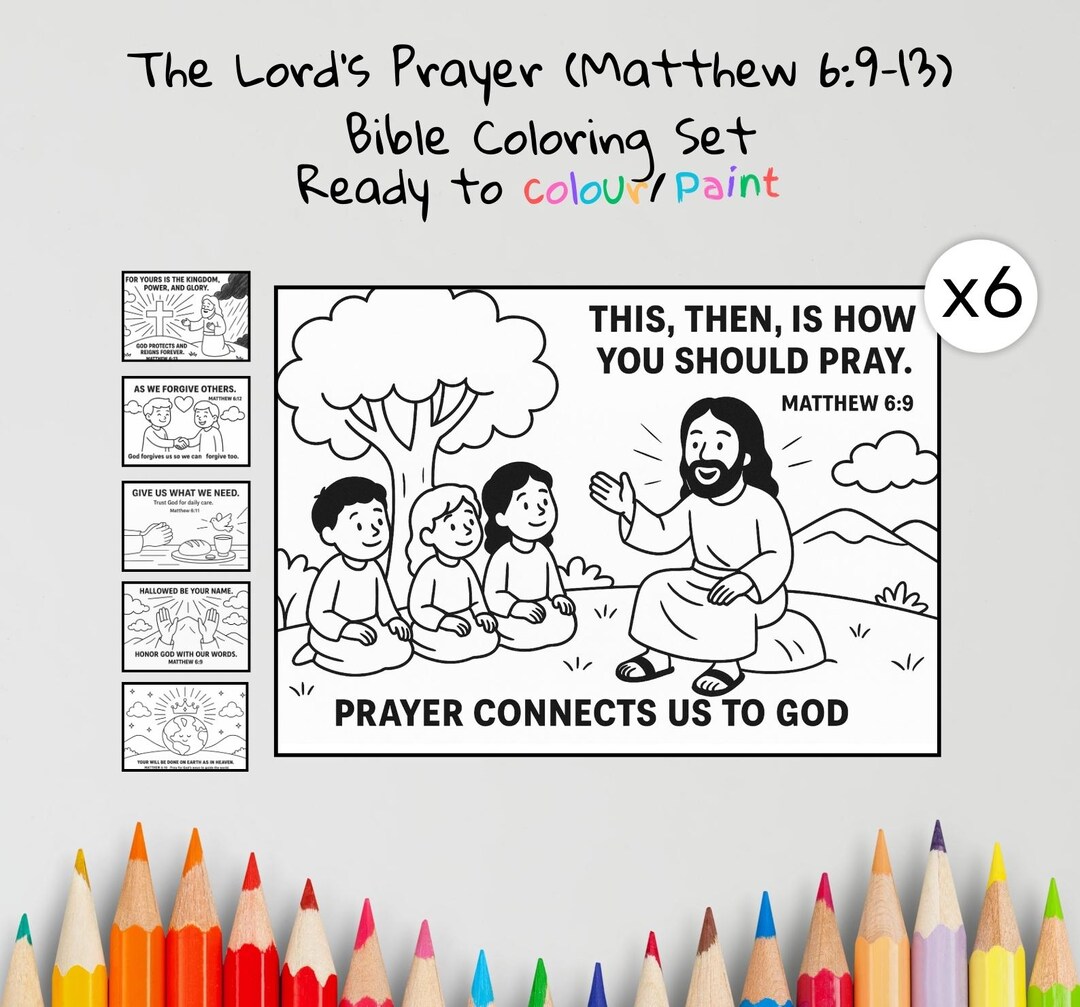 Lord’s Prayer Coloring Pages Craft | Kids Bible Craft | Matthew 6 ...
