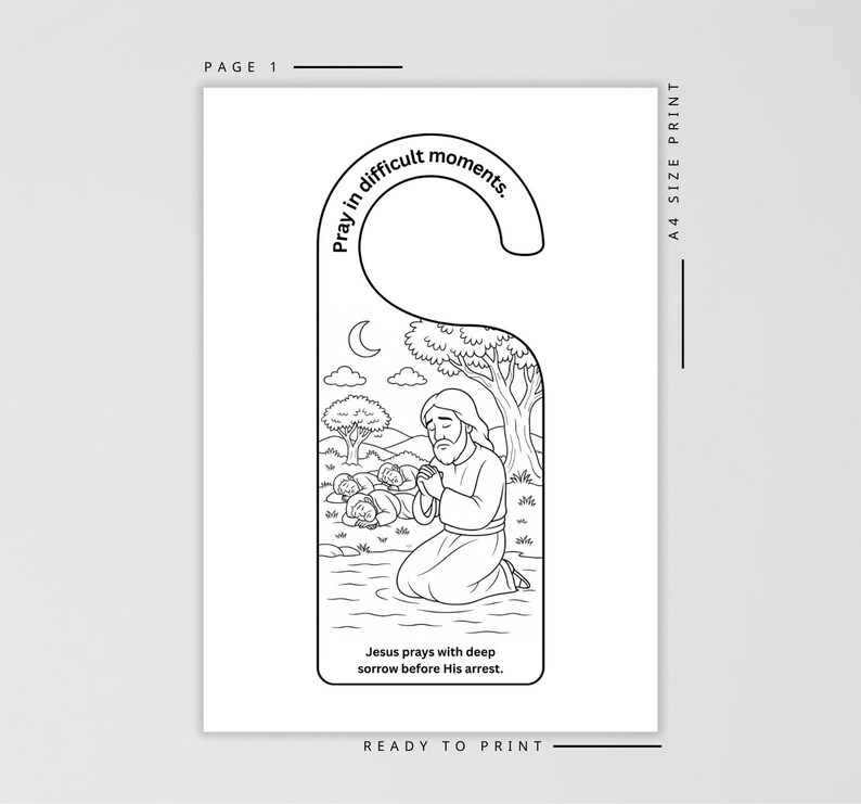 Gethsemane Kids Bible Craft Door Hanger | Jesus Prays Craft | Christian ...