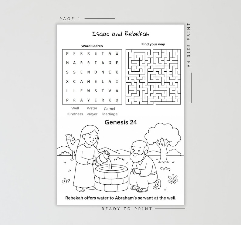 Isaac and Rebekah Bible Craft | Kids Bible Games | Sunday School ...