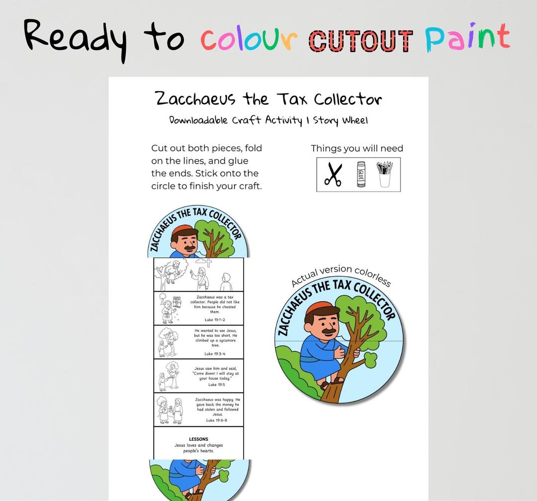 Zacchaeus the Tax Collector Bible Craft | Luke 19 Sunday School ...