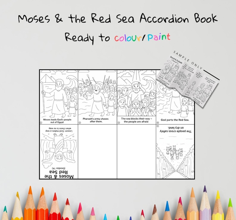 Moses and the Red Sea Bible Craft | Kids Sunday School Activity | Bible ...